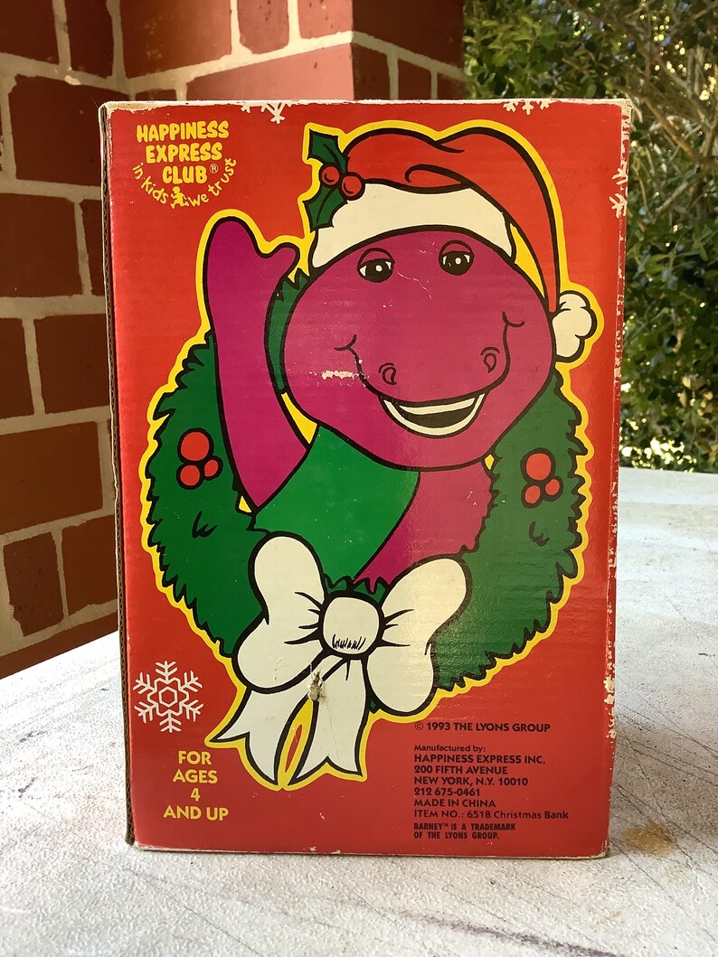 Barney 1993 Christmas Bank - Etsy