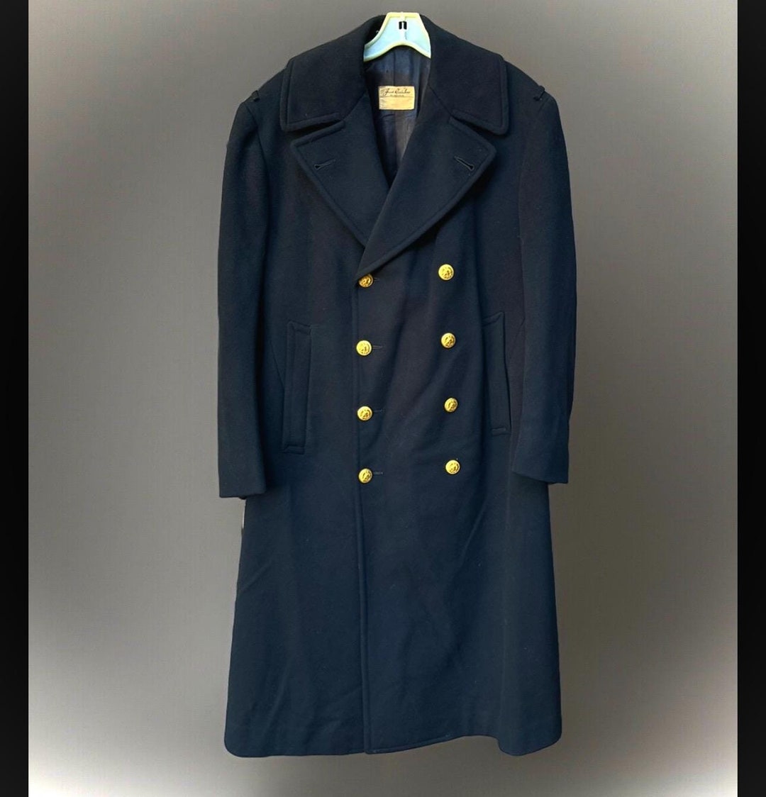 Vtg 50s USN US Navy Officers Wool Bridge Coat Named 40/42 - Etsy