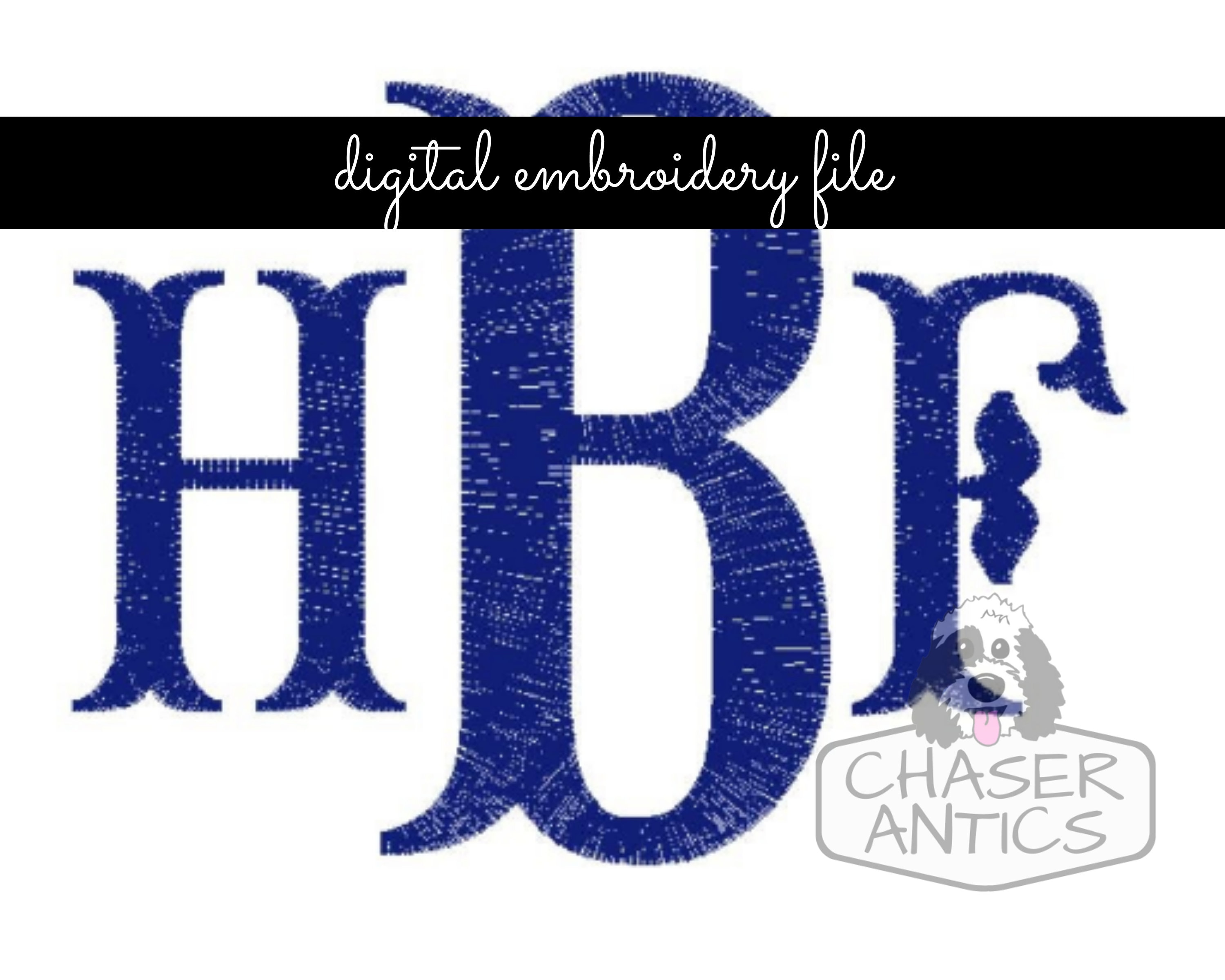 Fishtail Monogram Embroidery Font Design PES DST and More - Etsy