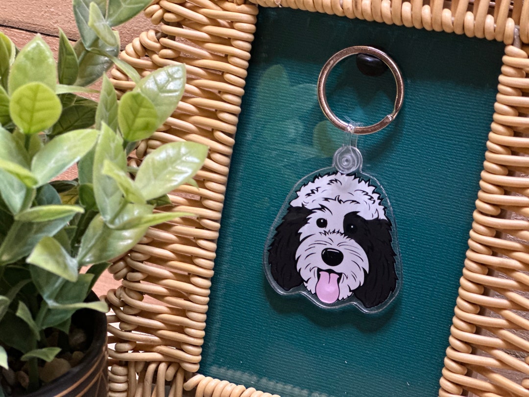 Keychain Doodle 27 Sheepadoodle Springerdoodle Handmade 2 in Acrylic ...