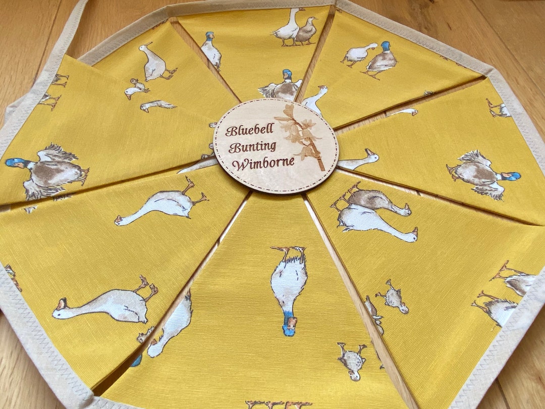 Goose Geese Mallard Duck Mustard Country Farmyard Pond Cotton Canvas ...