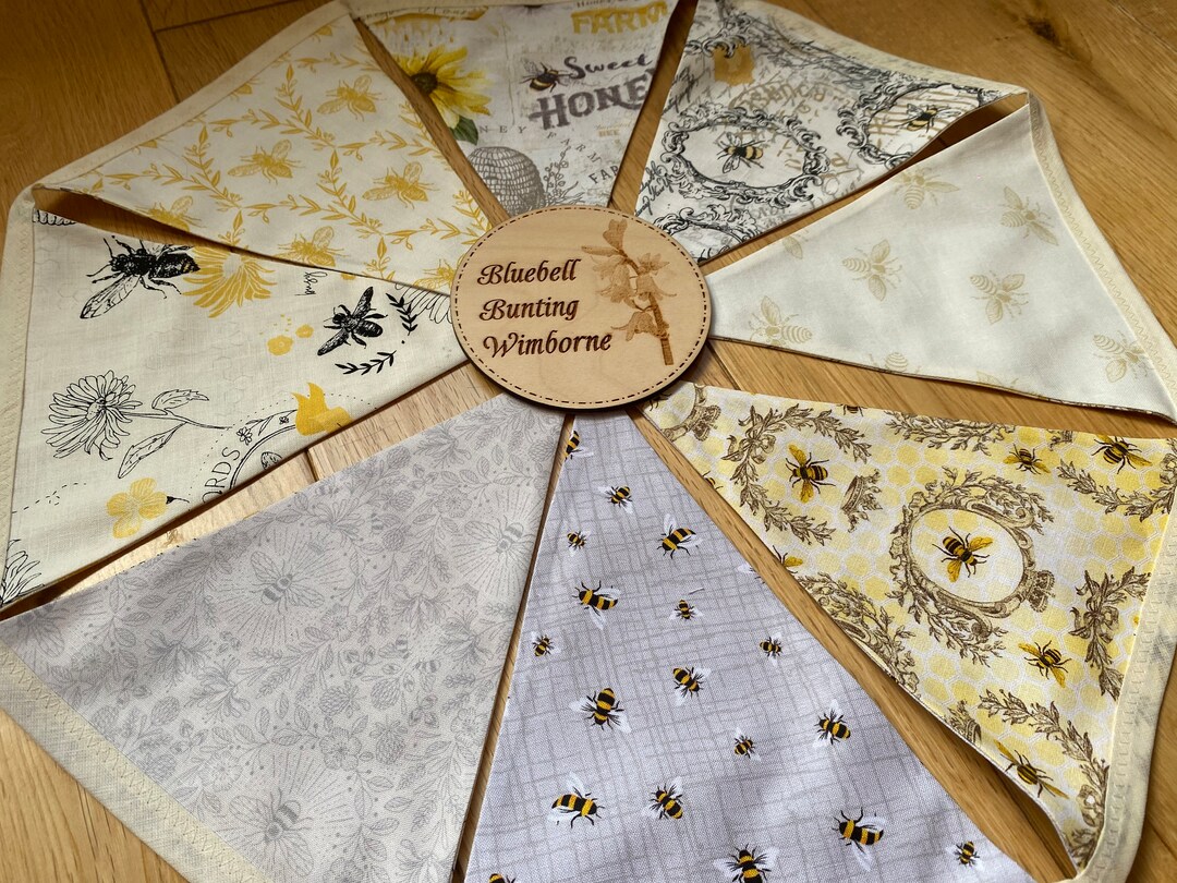 Bee Bunting Garland Beehive Queen Bee Honey Neutral Tones Home Decor ...