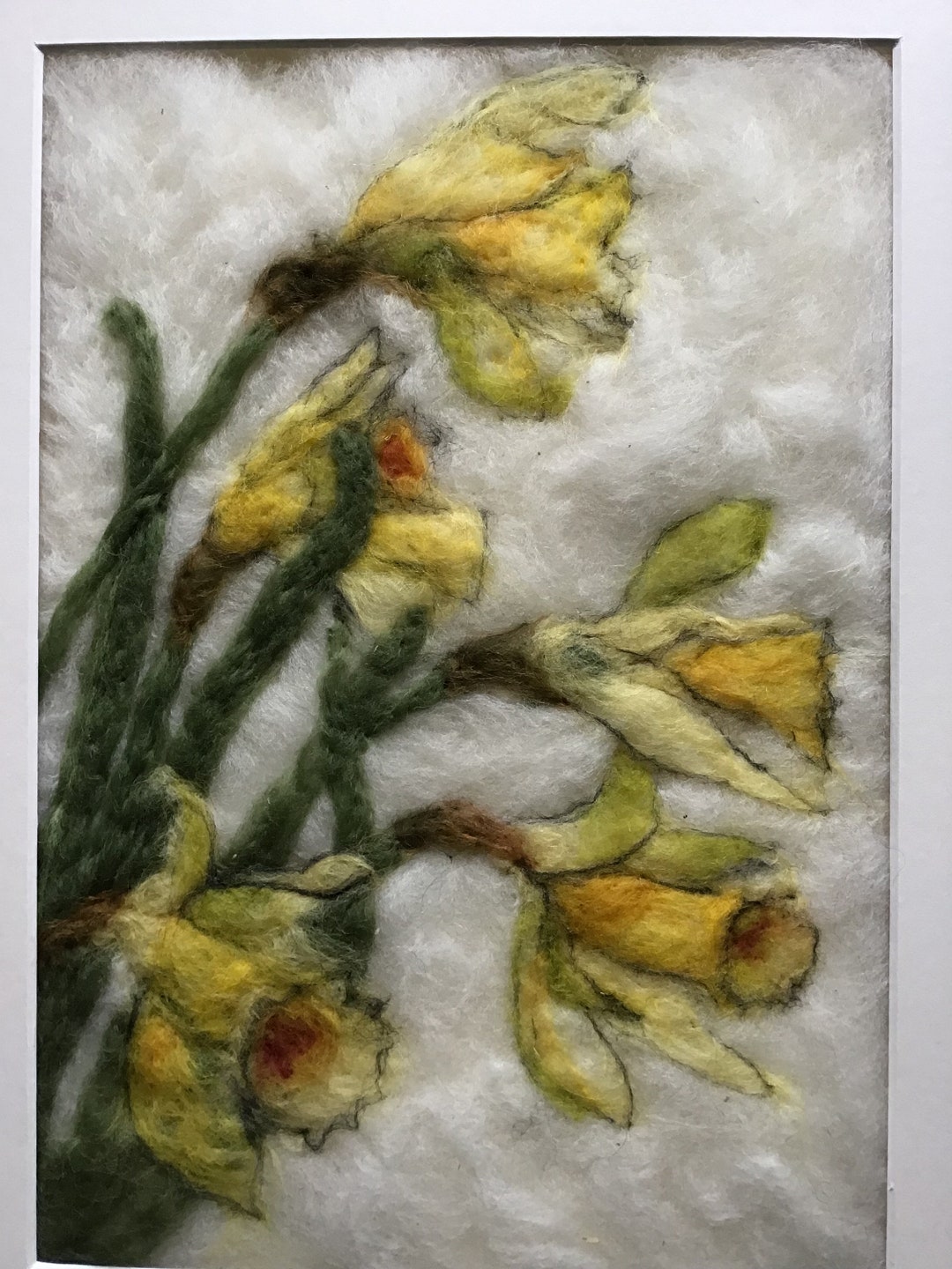 Needle Felted Spring Daffodils Picture - Etsy