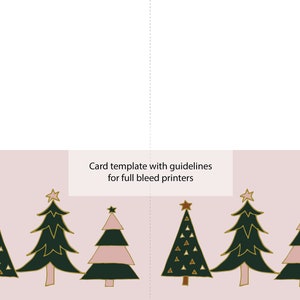 Printable Pink Tree Christmas Cards Christmas Tree Holiday - Etsy