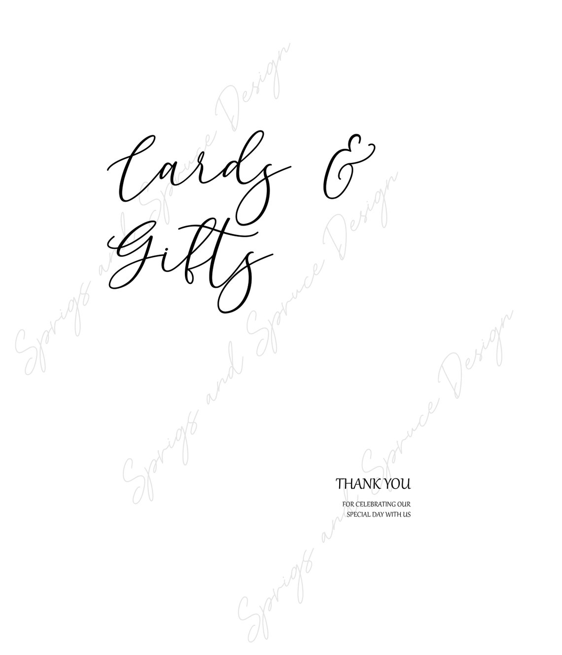 Cards and Gifts Sign, Thank You Sign, Wedding Signs, Gift Table Sign ...