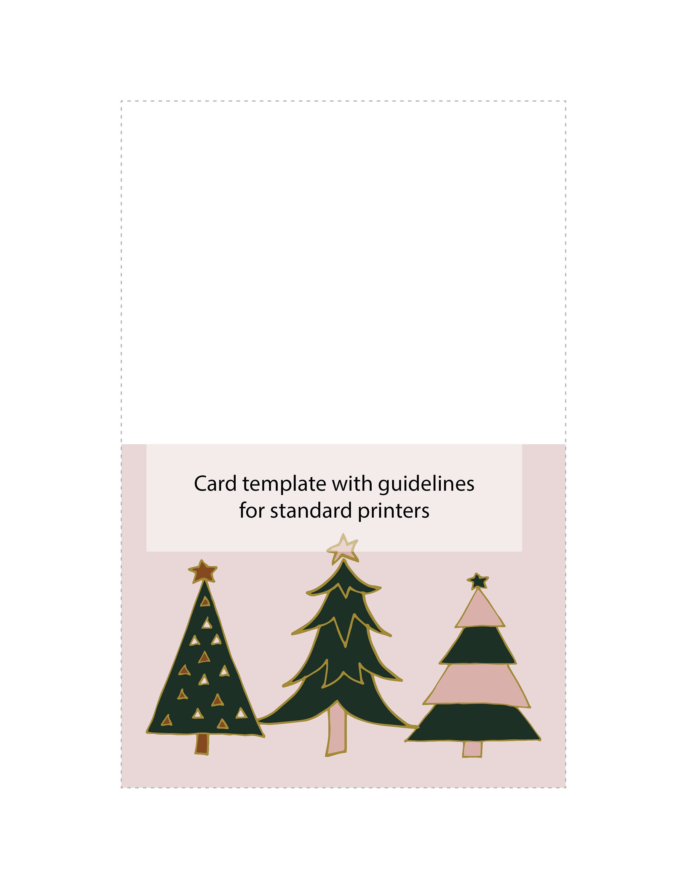 Printable Pink Tree Christmas Cards Christmas Tree Holiday - Etsy