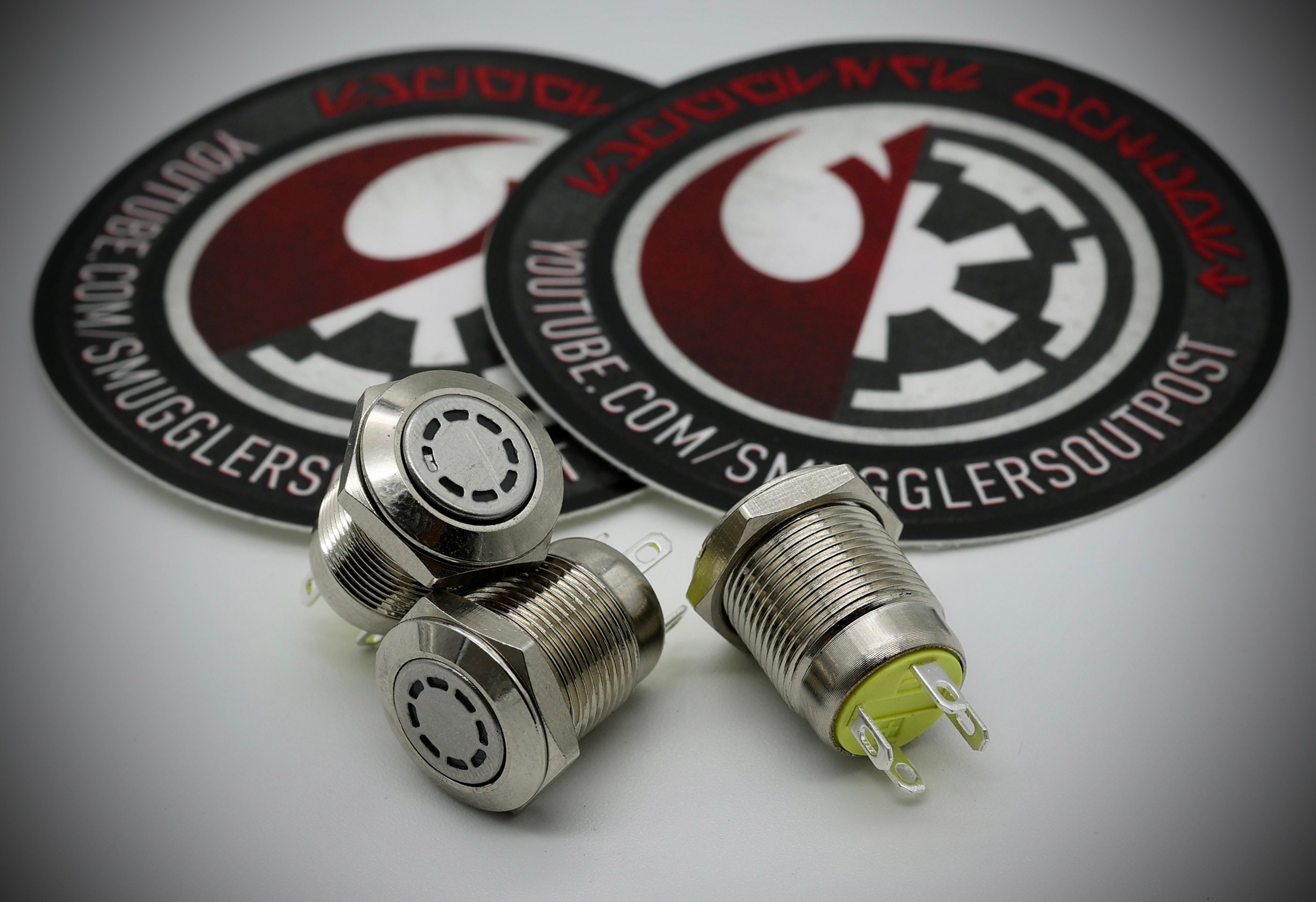 12mm Cog LED Switch (silver) - (various LED Colors Available) - Lit ...