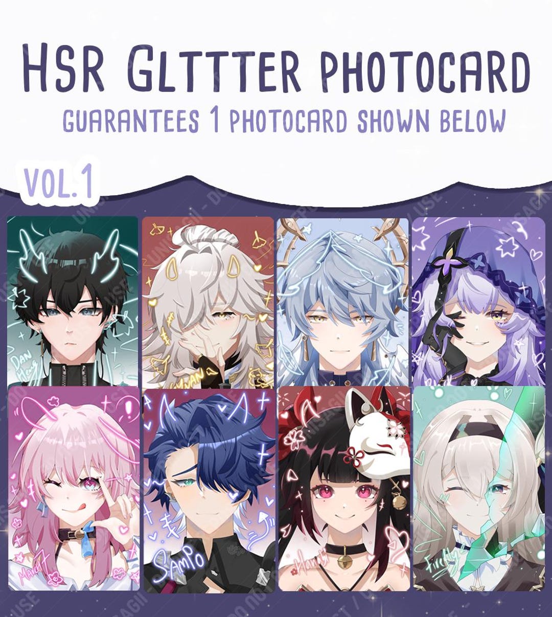 Honkai Star Rail Photocard Gacha Volume 1, Danheng, Jingyuan, Sunday ...