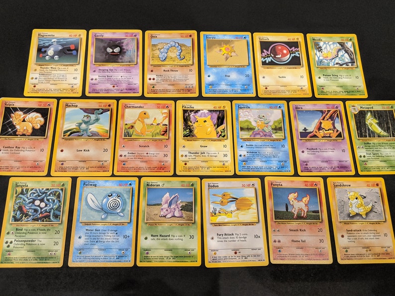 11 Pokemon Cards Base Set Repack Original Vintage cards with | Etsy