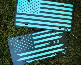 Blue American Flag License Plate | Etsy