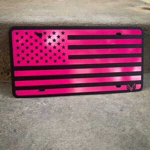 Pink American Flag License Plate - Etsy
