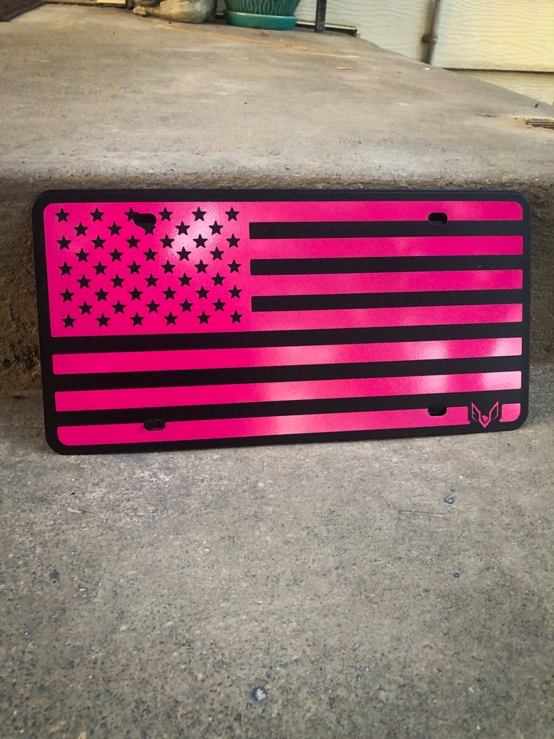 Pink American Flag License Plate - Etsy