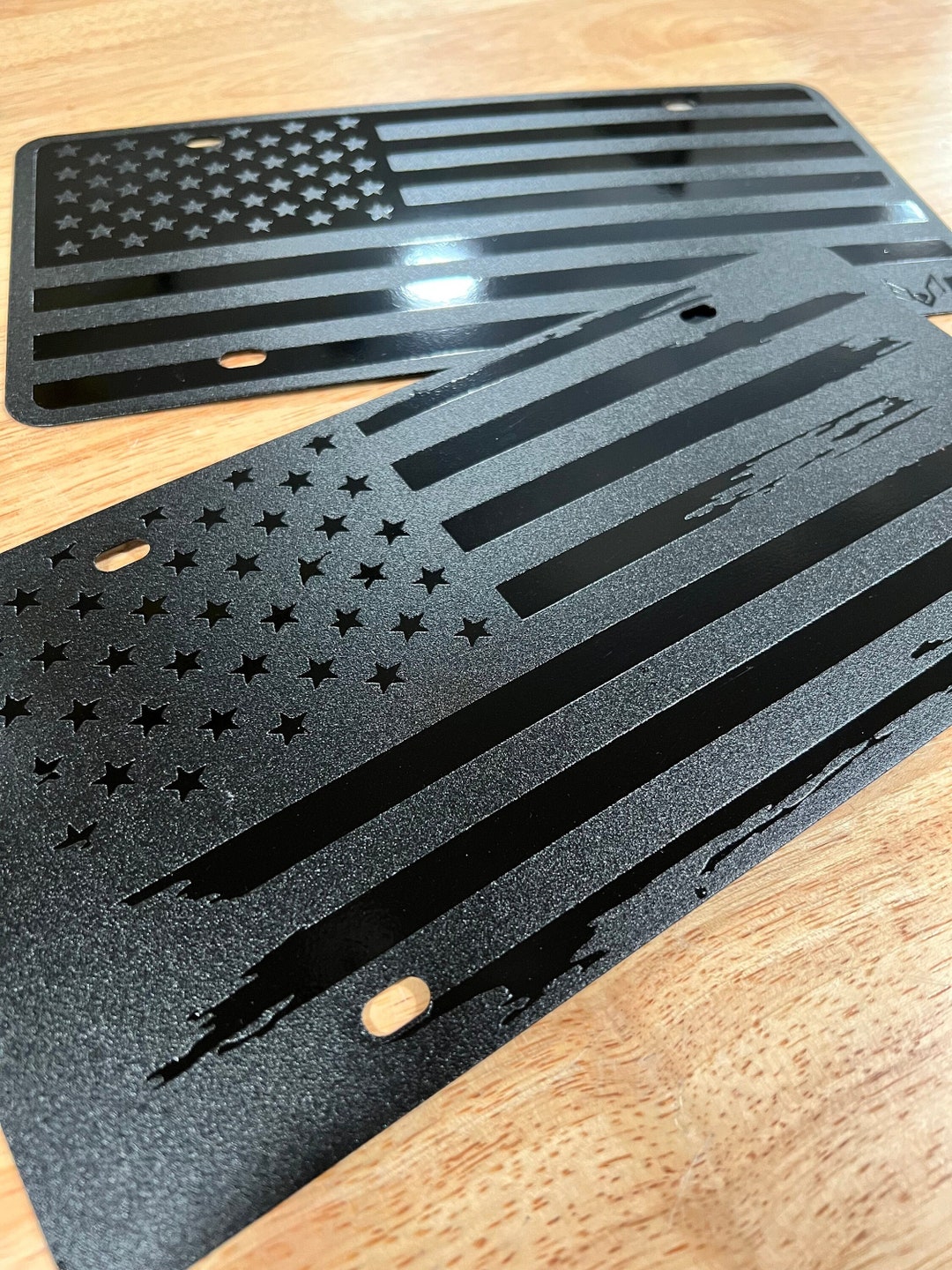 Gloss Black American Flag License Plate - Etsy