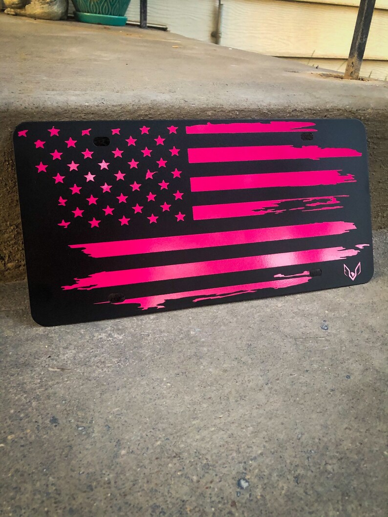Pink American Flag License Plate - Etsy