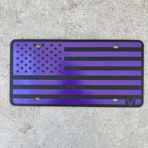 Purple American Flag License Plate - Etsy