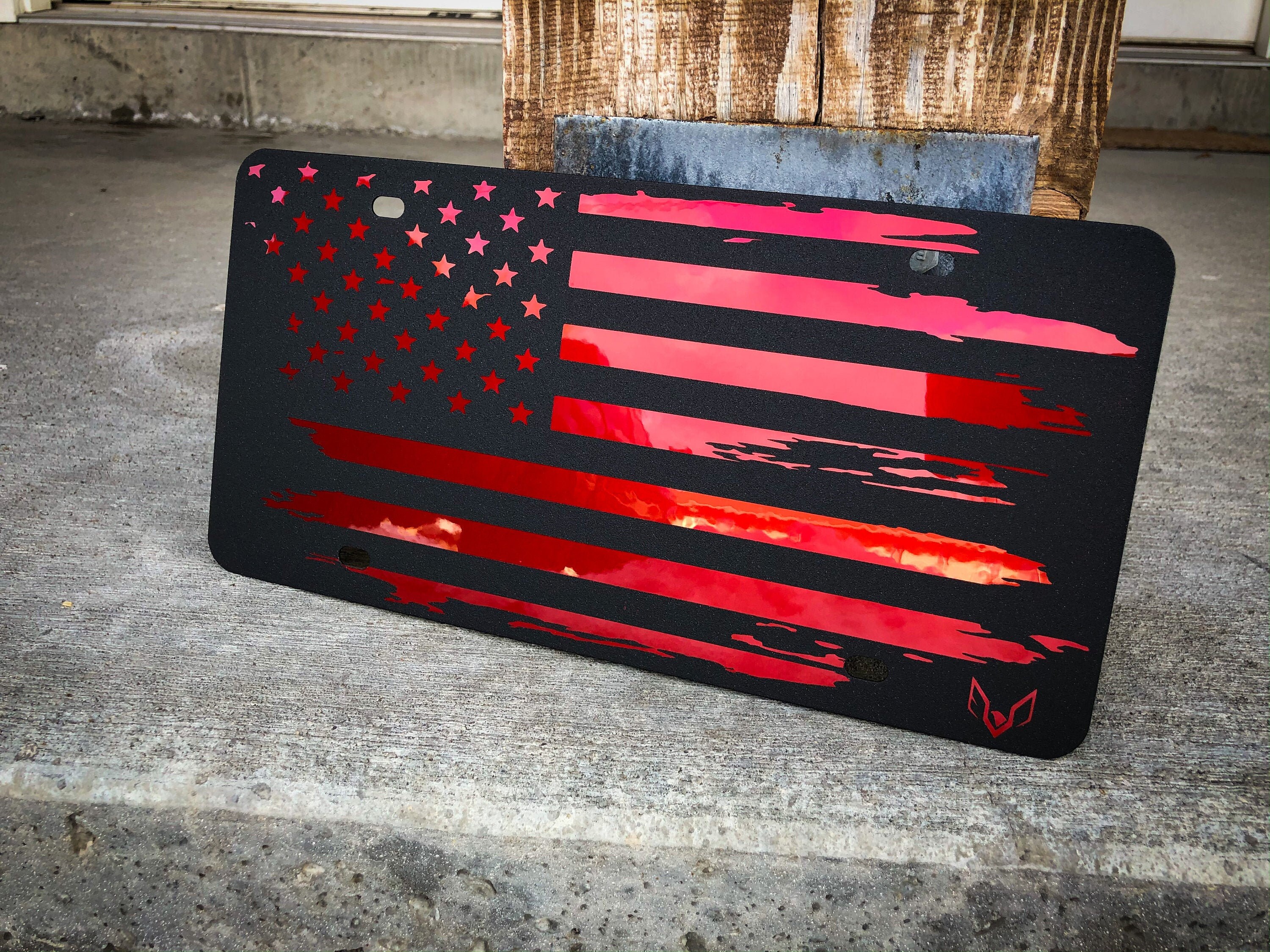 Candy Red American Flag License Plate - Etsy