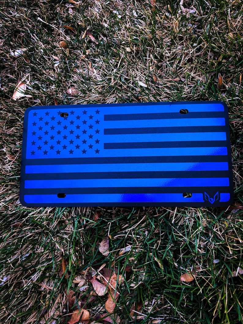 Blue American Flag License Plate - Etsy