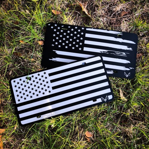 White American Flag License Plate - Etsy