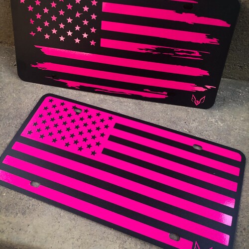 Pink American Flag License Plate - Etsy