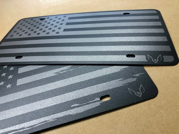 Grey American Flag License Plate - Etsy