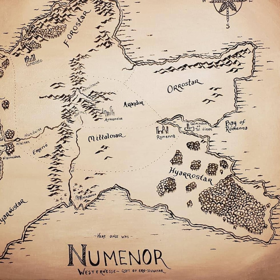 Map of Numenor - Etsy