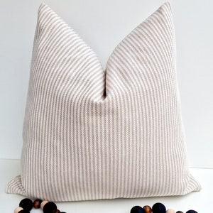 Beige Herringbone Pillow Cover: Rustic Farmhouse Decor - Etsy