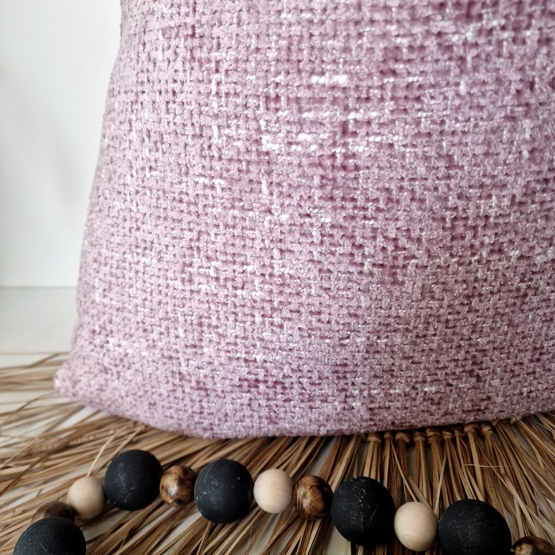 Light Purple Boucle Pillow Cover Modern Fluffy Lilac Cushion Textured ...