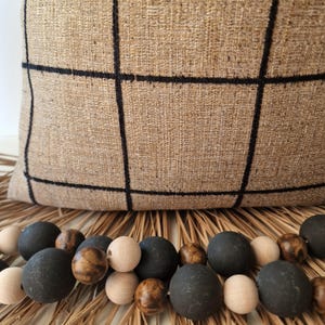 Tan Windowpane Pillow Cover: Black Beige Plaid, Farmhouse Cushion - Etsy