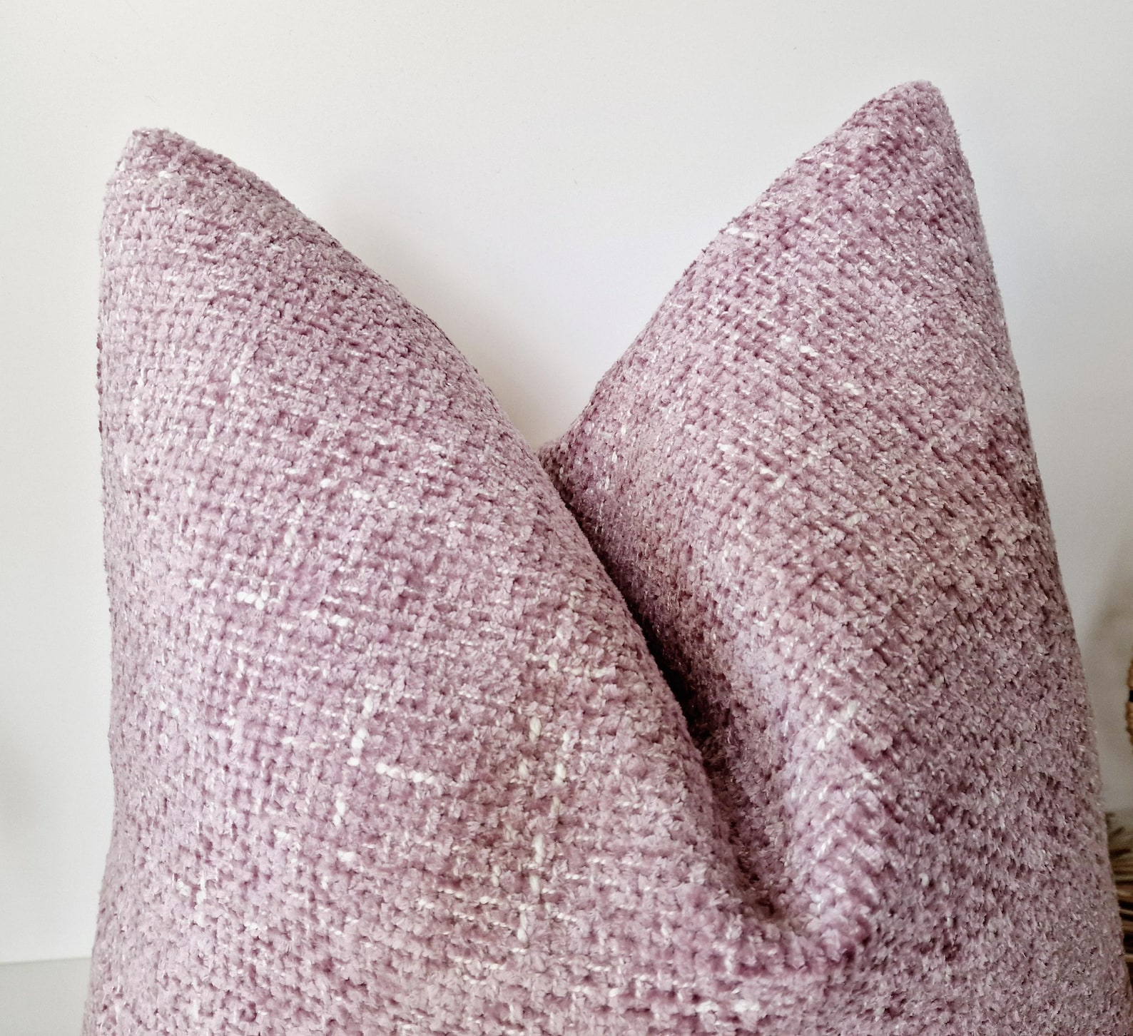 Light Purple Boucle Pillow Cover Modern Fluffy Lilac Cushion Textured ...