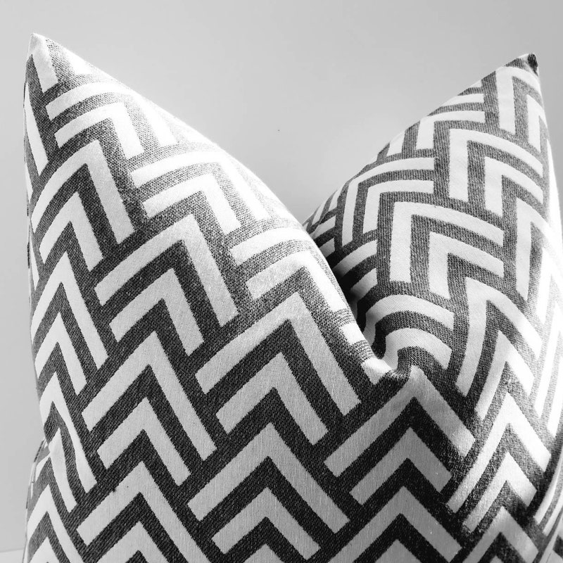 White Grey Pillow - Etsy