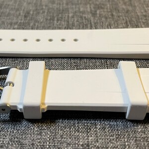 Premium FKM Rubber Hinge Watch Strap / White 20/22mm Quick Release ...
