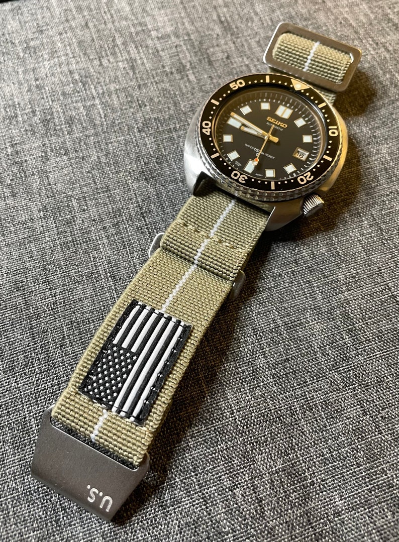 US Military / Marine Nationale Nylon Watch Strap / Stainless Steel ...