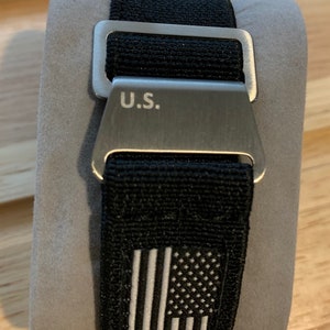 US Military / Marine Nationale Nylon Watch Strap / Stainless Steel ...