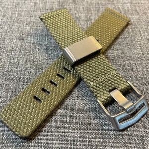 Premium Nylon Sports Strap / Military Green / Steel Hardware Kit - 20mm ...