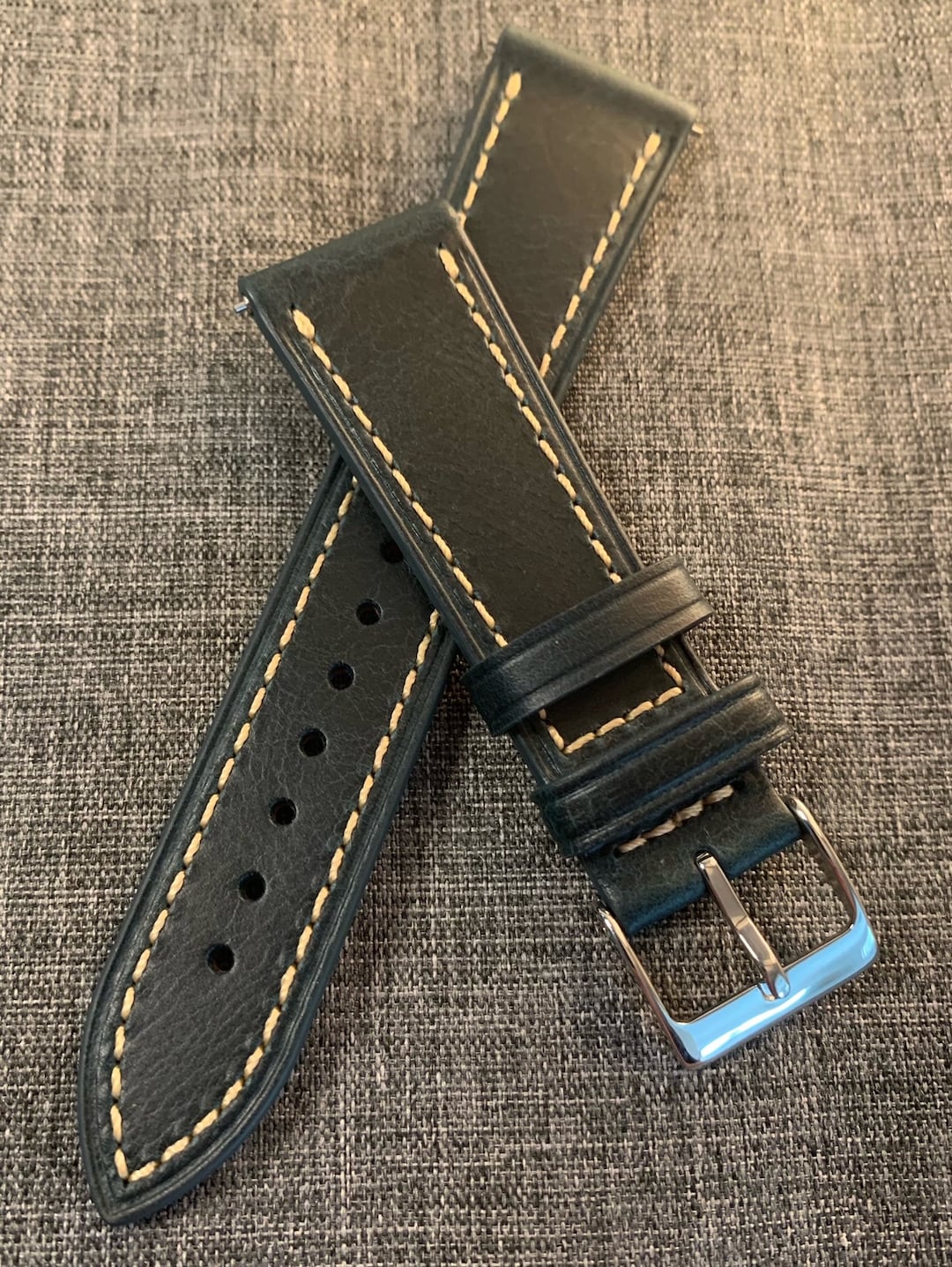 Premium Italian Oiled Leather / Vintage Cut Leather Watch Strap / Ocean ...