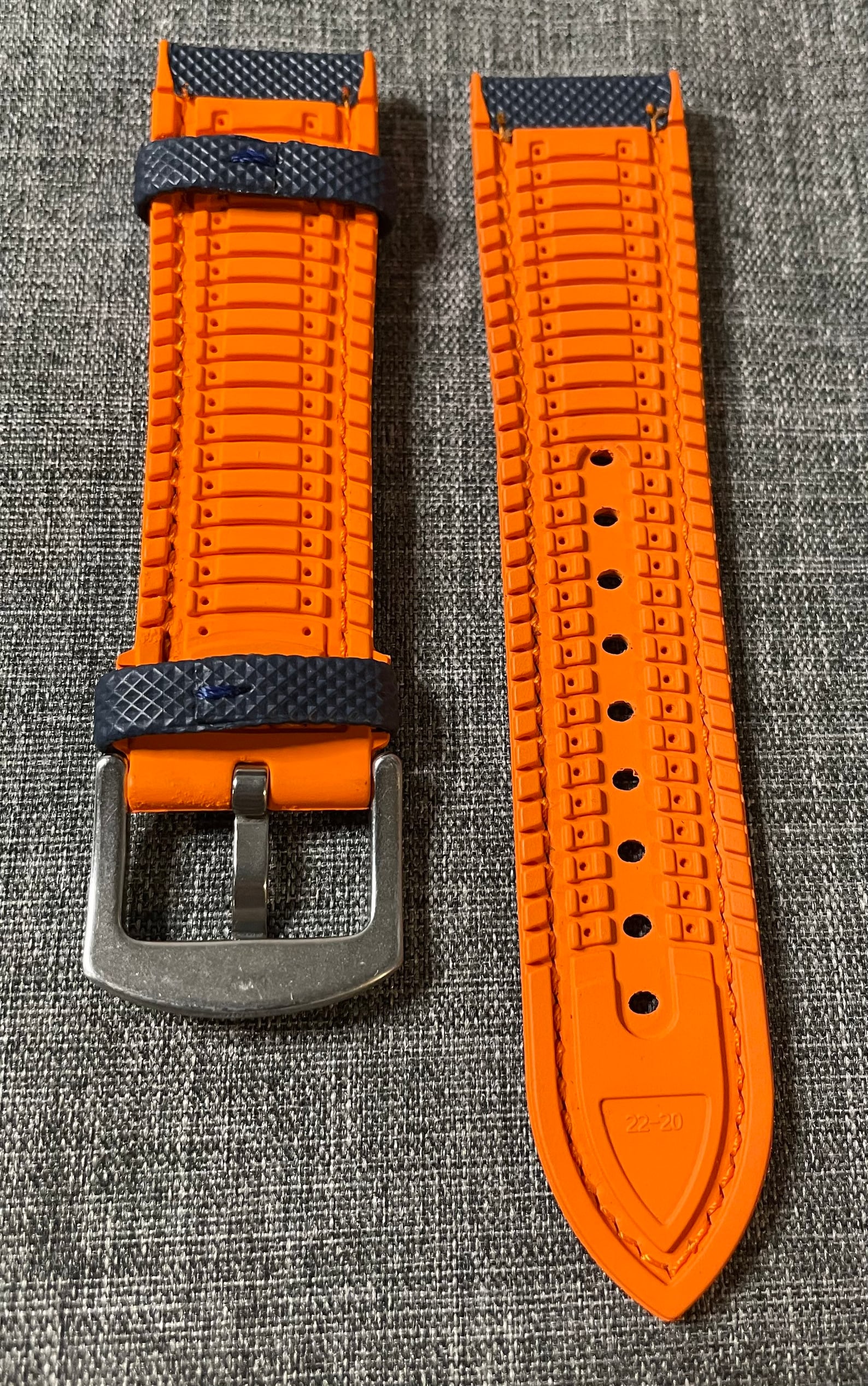 Premium FKM Rubber Aquatic Sports Watch Strap / Blue Orange / - Etsy