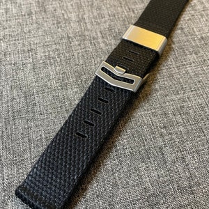 Premium Nylon Sports Strap / Matte Black / Steel Hardware Kit - 20mm ...