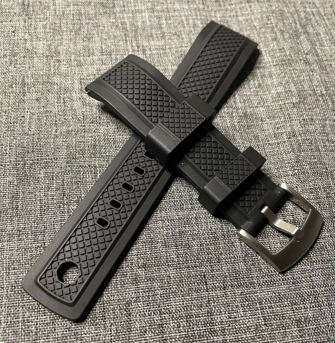 3rd Gen FKM Rubber Waffle Summit Strap / Black / 20/22mm / Strap Lock ...