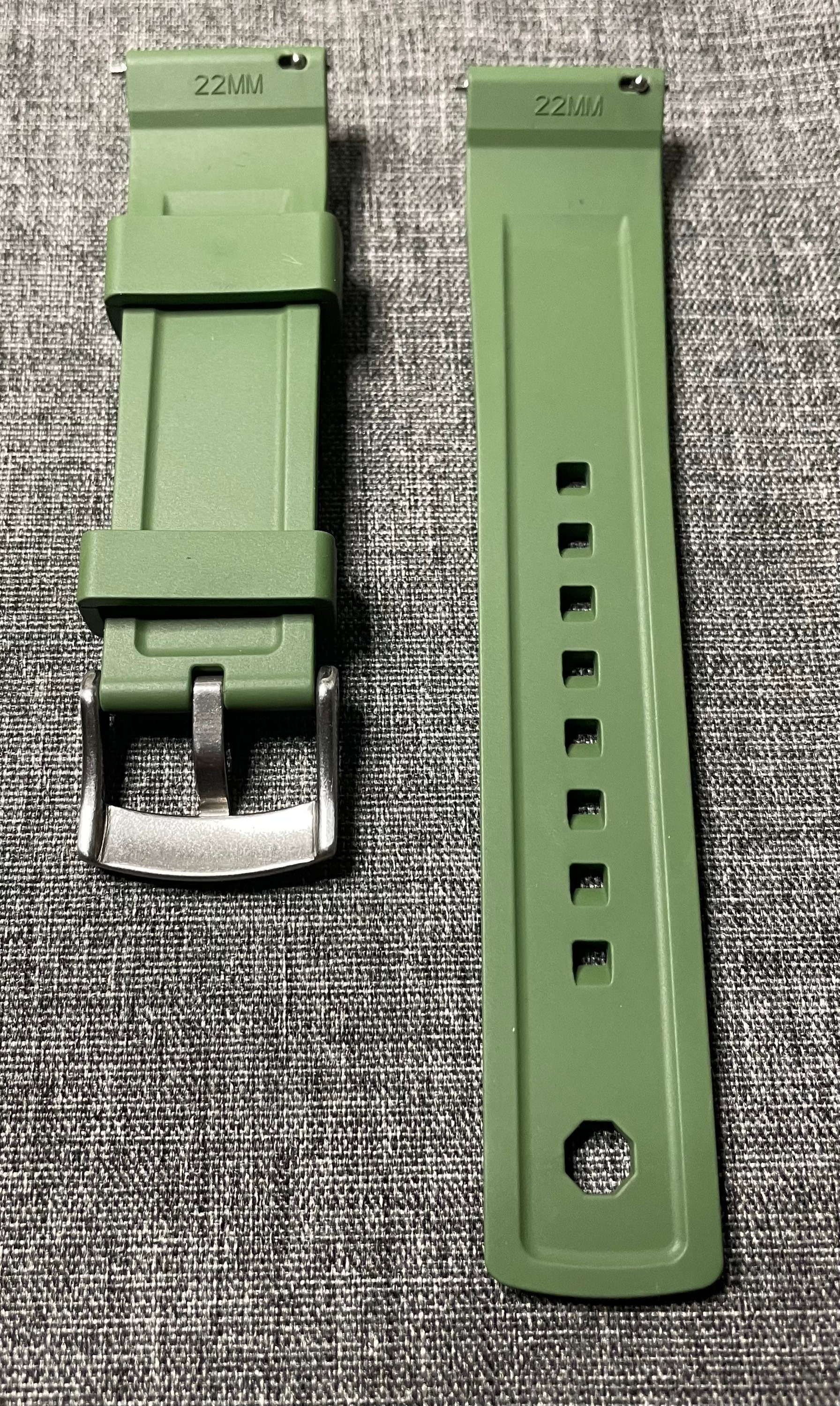 3rd Gen FKM Rubber Waffle Summit Strap / Green 20/22mm / Strap - Etsy