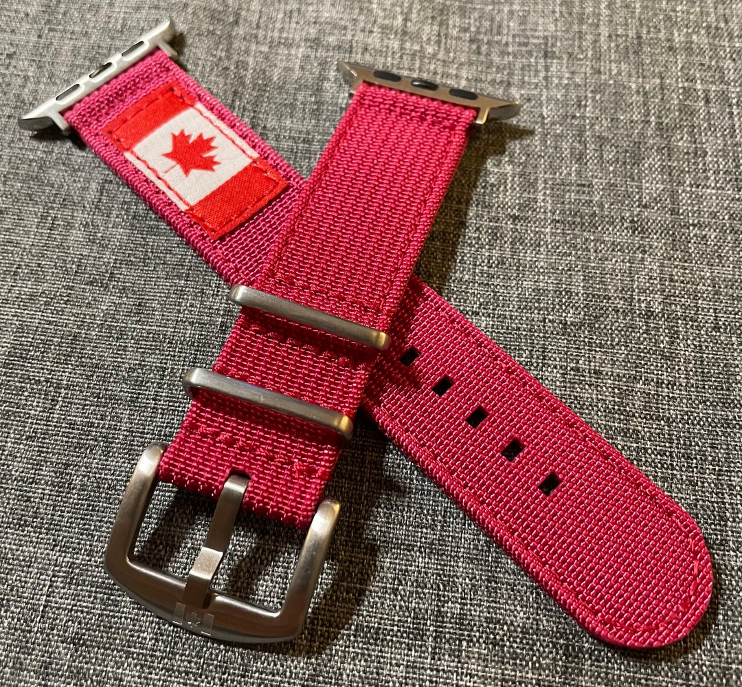 Nylon Military Strap / CANADIAN Patriotic Colours / Red / Apple Iwatch ...