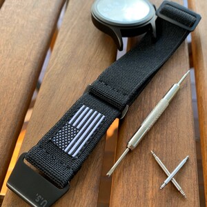 US Military Marine Nationale Nylon Watch Strap / PVD Black Steel / New ...