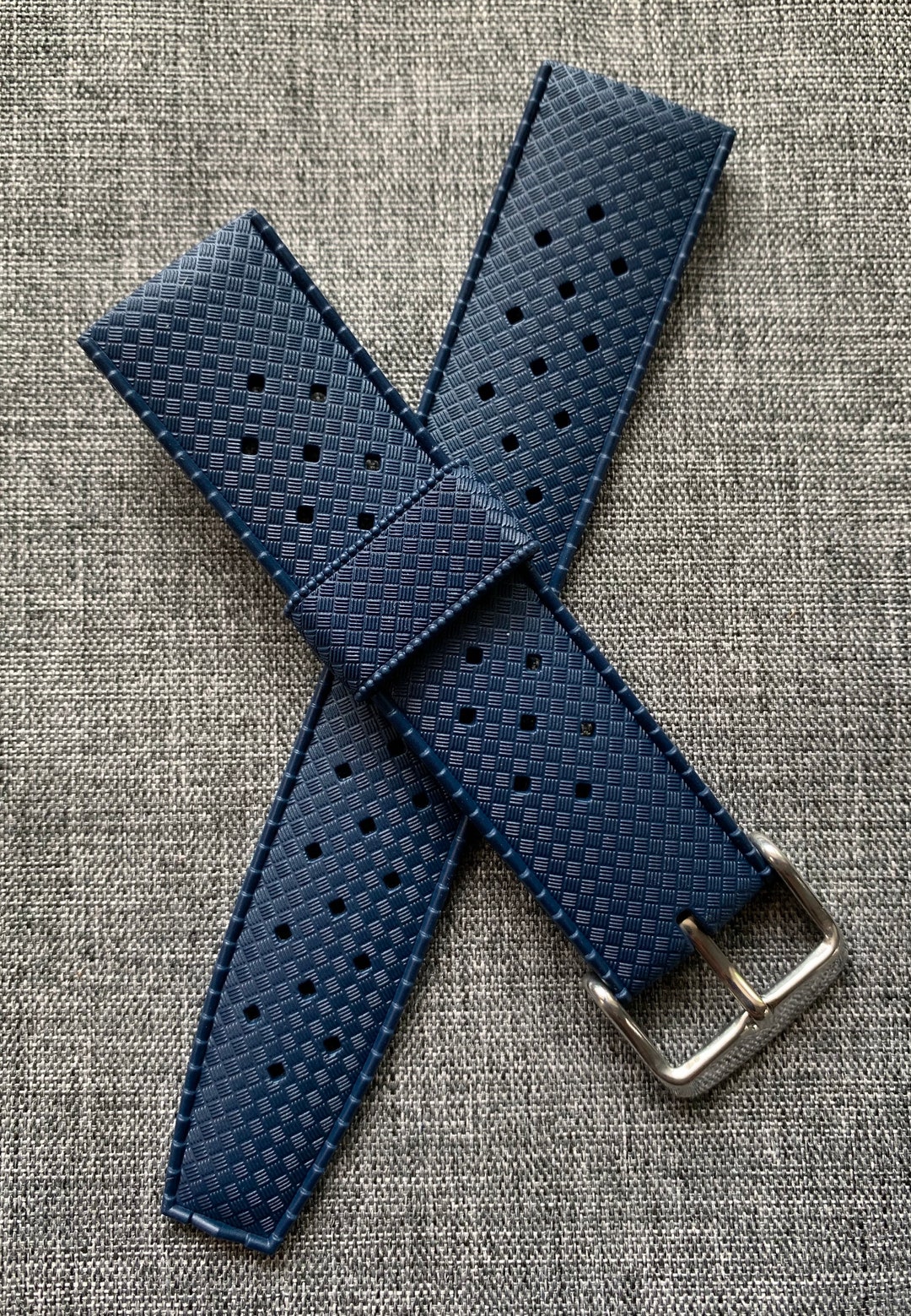 Premium Tropic Watch Strap / Soft Silicone / Deep Blue / Stainless ...