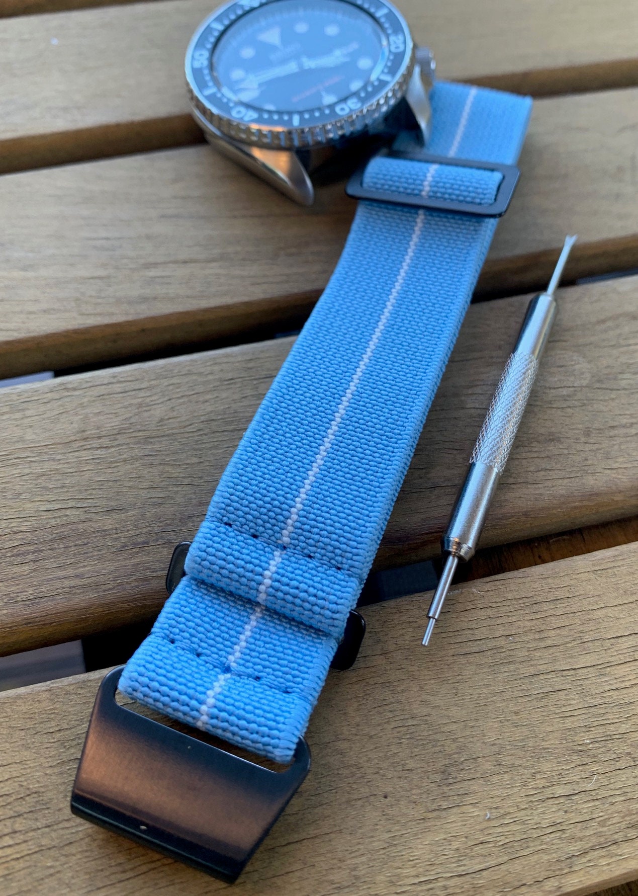 French Marine Nationale MN Nylon Watch Strap / Sky Blue - Etsy Canada