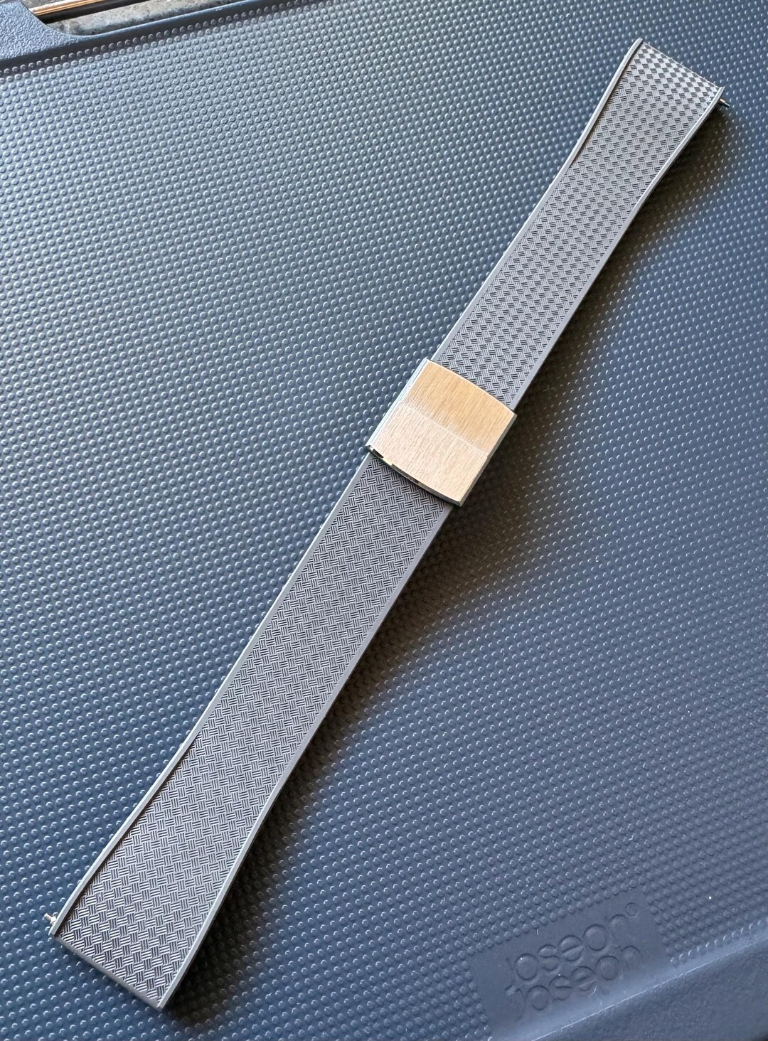 FKM Rubber Watch Strap - Cut to Size - Leaf Spring Deployant Clasp 20/ ...