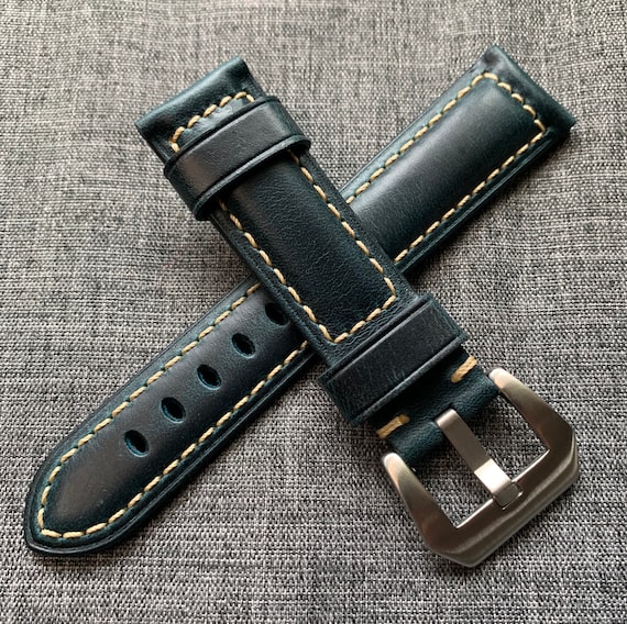 Premium Italian Oiled Leather / Stitched Leather Watch Strap / | Etsy