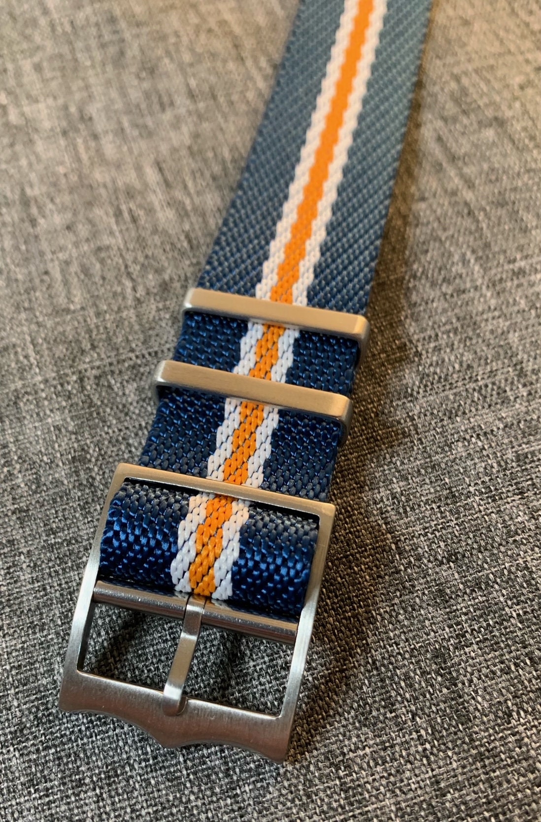 Premium Single Pass Tudor Nylon Watch Strap / Blue-orange - Etsy
