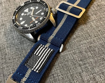 US Military / Marine Nationale Nylon Watch Strap / Stainless - Etsy