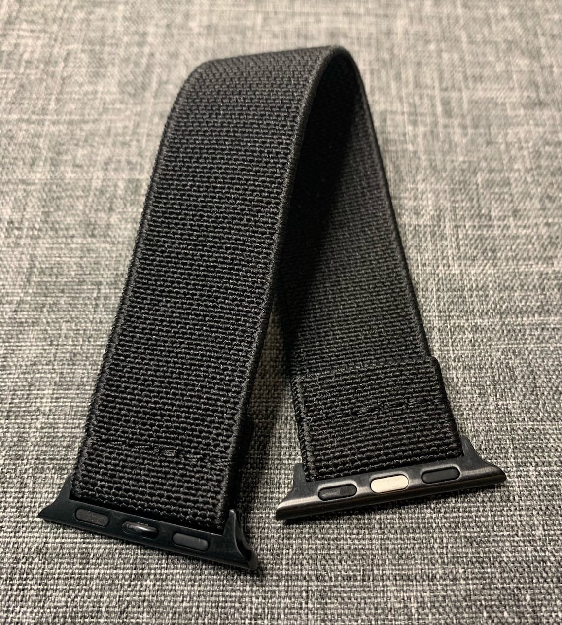 Apple Iwatch Elastic Nylon Watch Strap / Matte Black / LARGE - Etsy