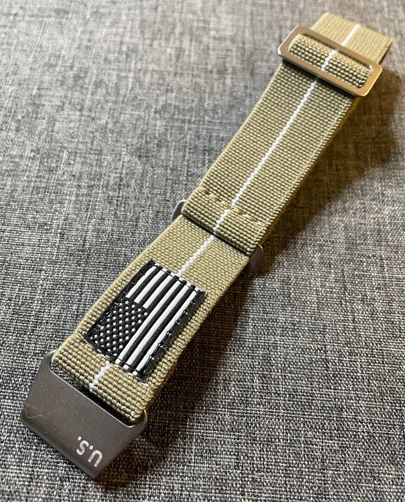 US Military / Marine Nationale Nylon Watch Strap / Stainless Steel ...