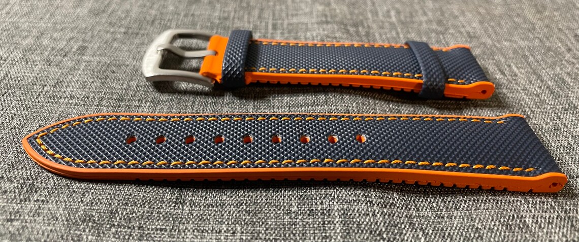 Premium FKM Rubber Aquatic Sports Watch Strap / Blue Orange / - Etsy